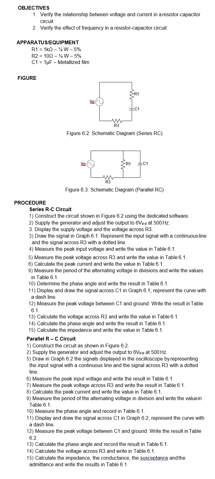 An experiment about the R-C circuit (Series and | Chegg.com