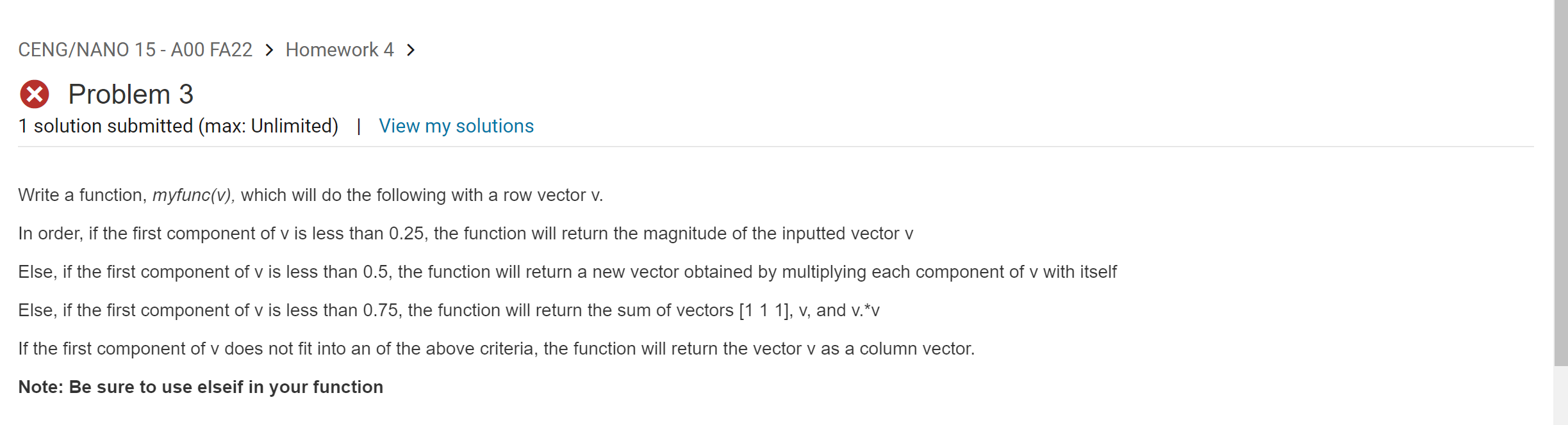 1 solution submitted (max: Unlimited) | View my | Chegg.com