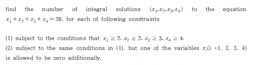 Solved find the number of integral solutions (x1,x2,x3,x4) | Chegg.com