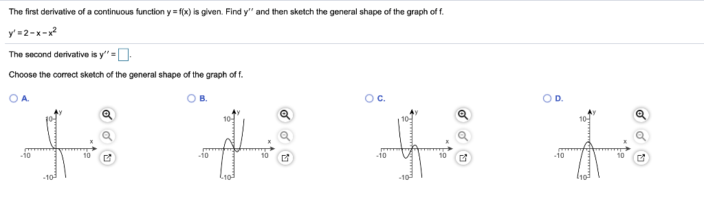 Solved The first derivative of a continuous function y = | Chegg.com
