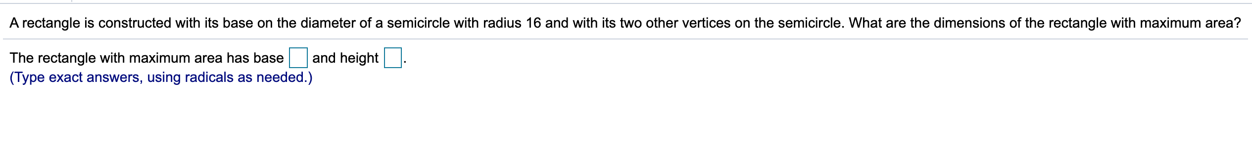 Solved A rectangle is constructed with its base on the | Chegg.com