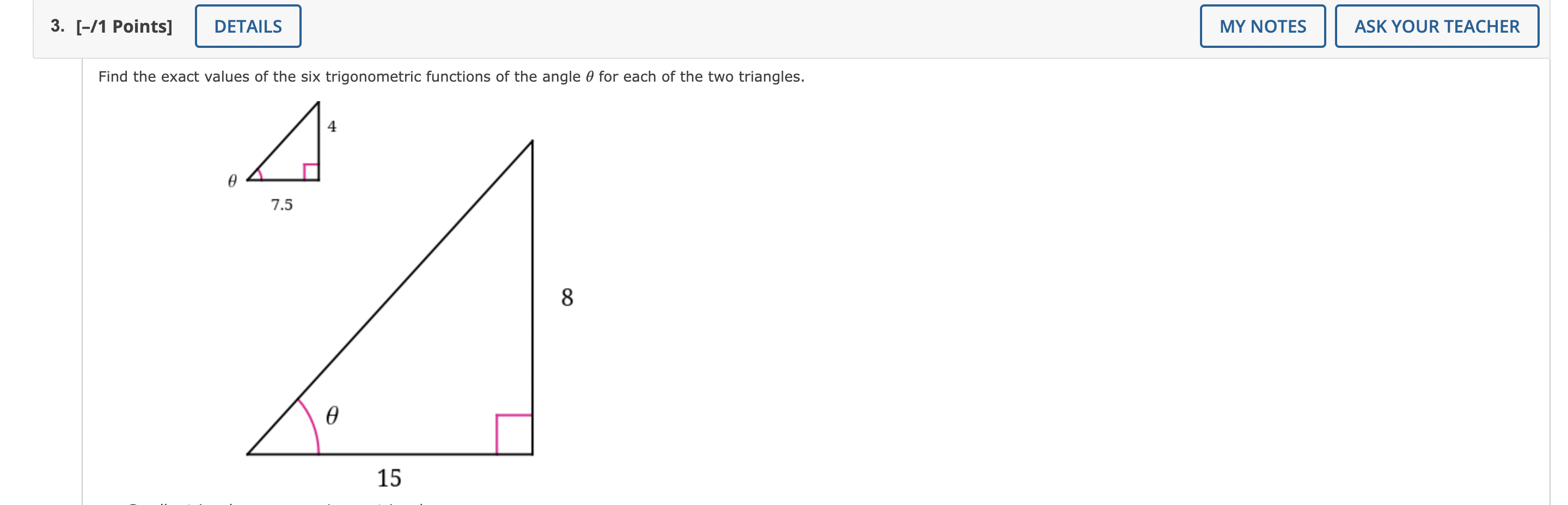 Solved 3. [-/1 Points] DETAILS MY NOTES ASK YOUR TEACHER | Chegg.com