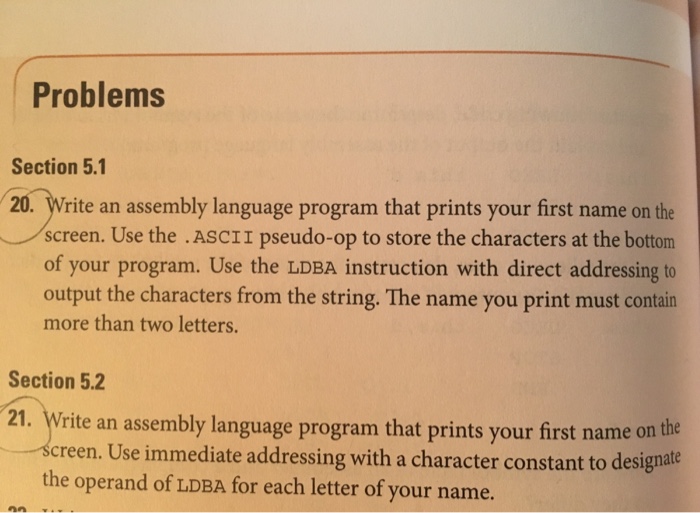 Solved Write An Assembly Language Program That Prints Your