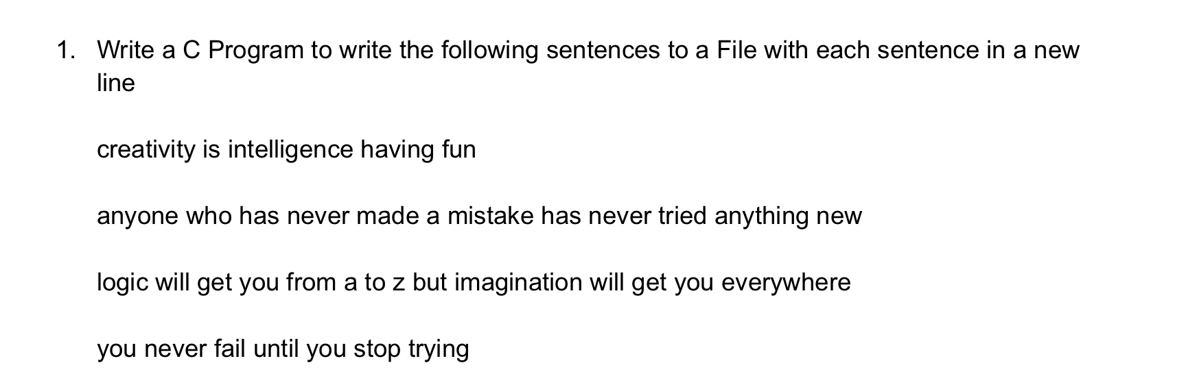 Solved 1. ﻿Write a C Program to write the following | Chegg.com