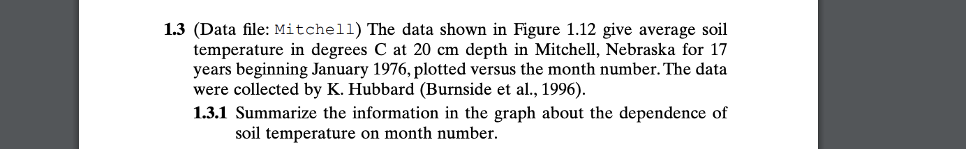 1.3 (Data file: Mitchel1) The data shown in Figure | Chegg.com