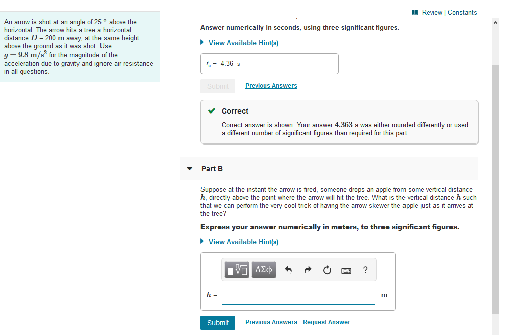 Solved A Review Constants Answer numerically in seconds, | Chegg.com