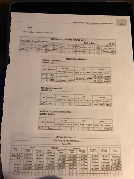 249 Mini-Practice Set One Job Order Cost Accounting | Chegg.com