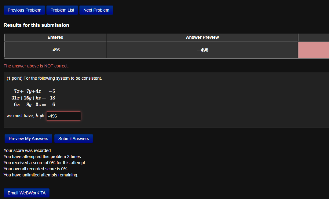 Solved Previous Problem Problem List Next Problem Results | Chegg.com