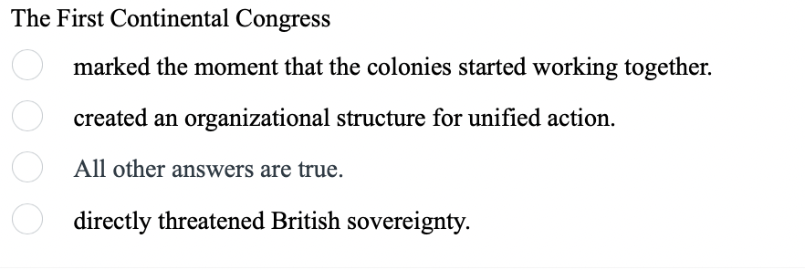 The First Continental Congress marked the moment | Chegg.com
