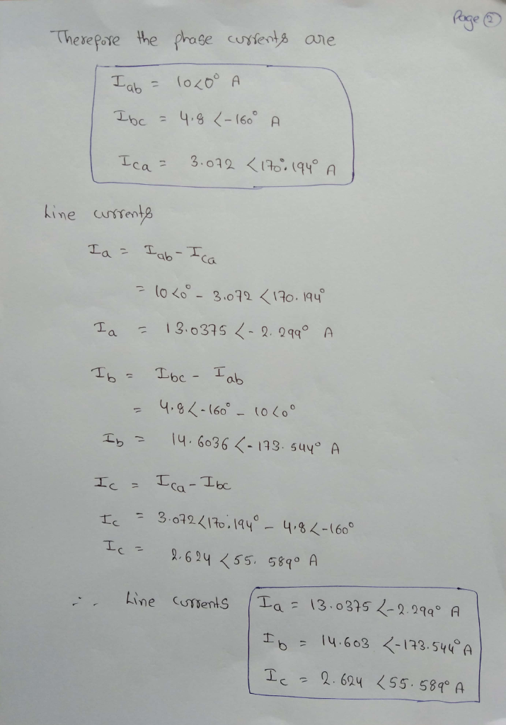 Obtain the power with the two wattmeter method and | Chegg.com