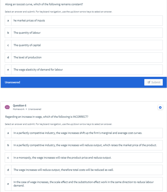Solved Along An Isocost Curve Which Of The Following