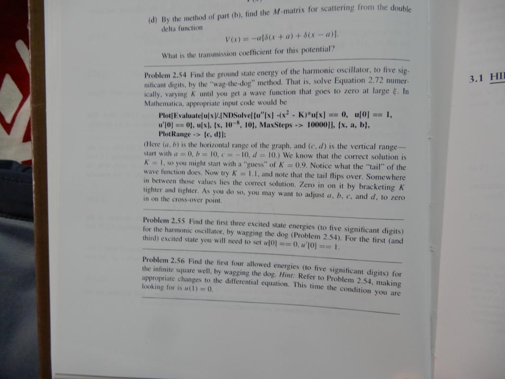 Solved (d) By the method of part (b), find the M-matrix for | Chegg.com
