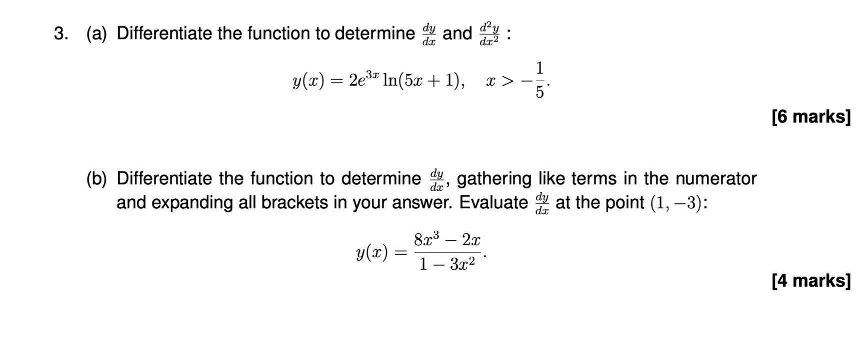 Solved Differentiate the function to determine dydx and | Chegg.com