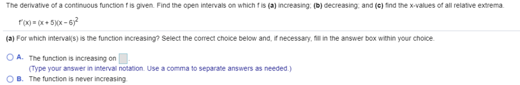Solved The derivative of a continuous function f is given. | Chegg.com