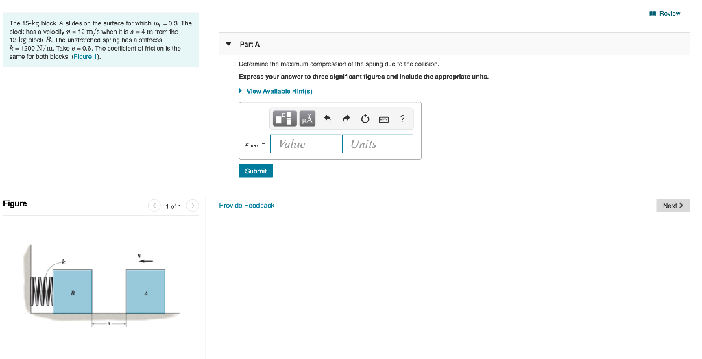 Solved Review The 15-kg block A slides on the surface for | Chegg.com