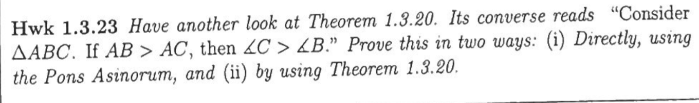 Solved O Theorem 1.3.2 (Pons Asinorum) Base angles of an | Chegg.com