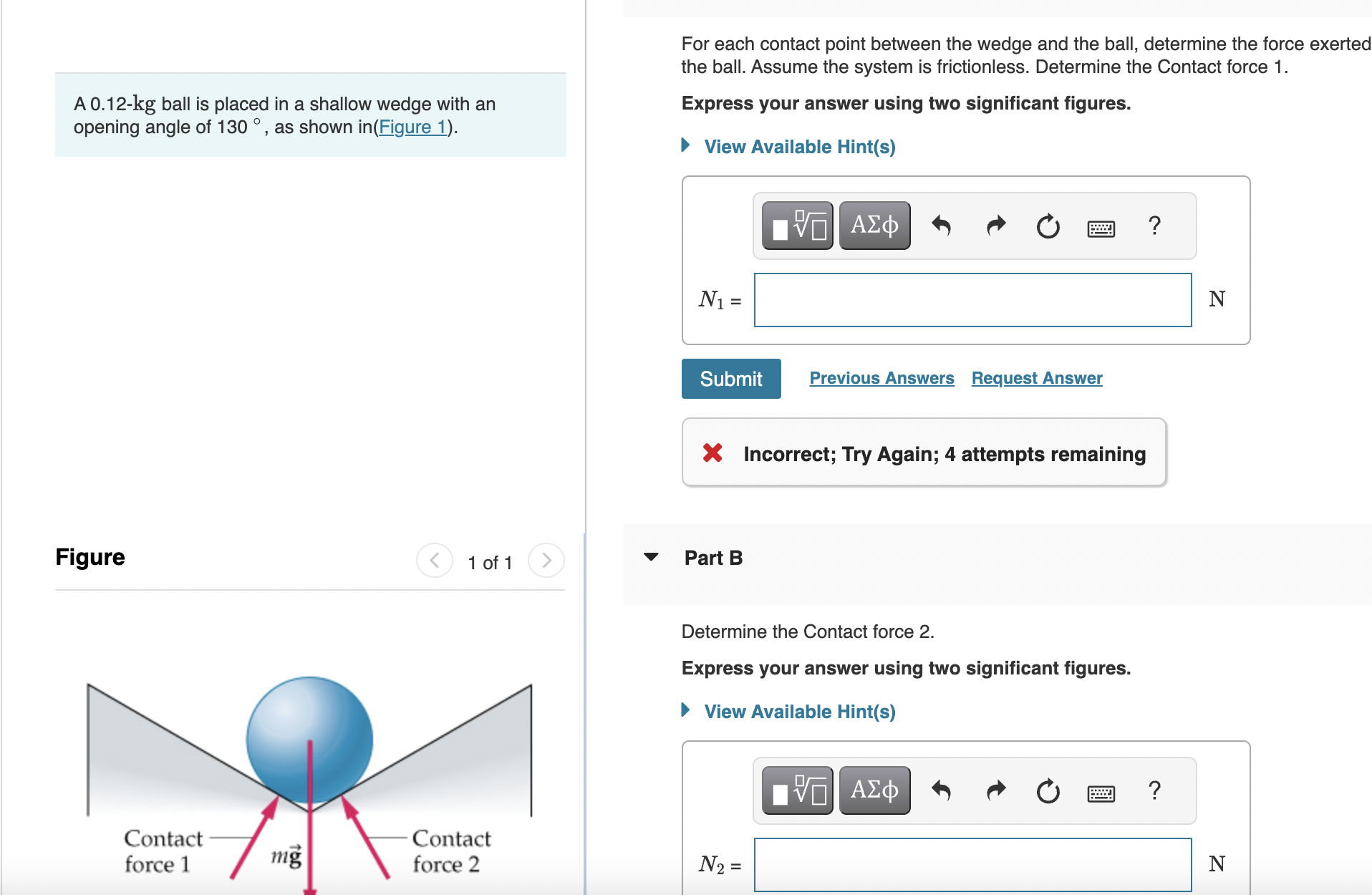 Solved For each contact point between the wedge and the | Chegg.com