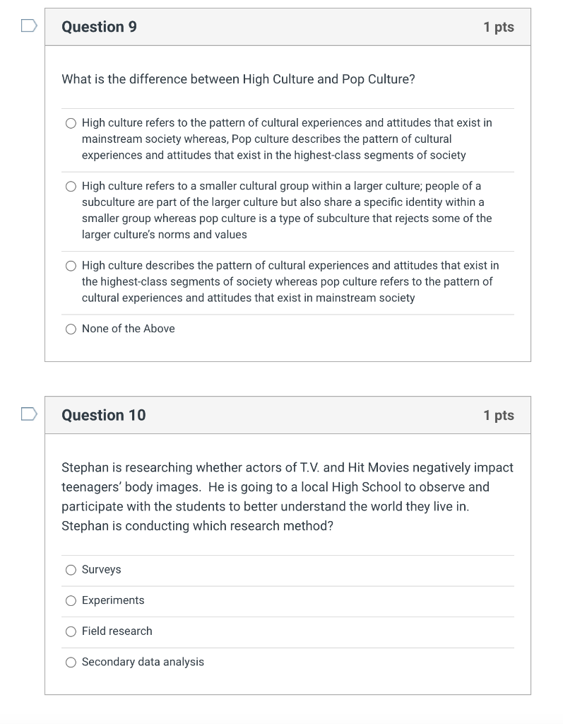 What is the difference between High Culture and Pop | Chegg.com