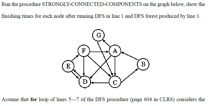 Solved Run the procedure STRONGLY-CONNECTED-COMPONENTS on | Chegg.com