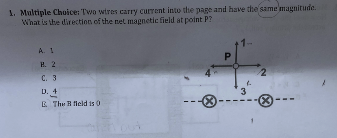 Solved 1. Multiple Choice: Two wires carry current into the | Chegg.com