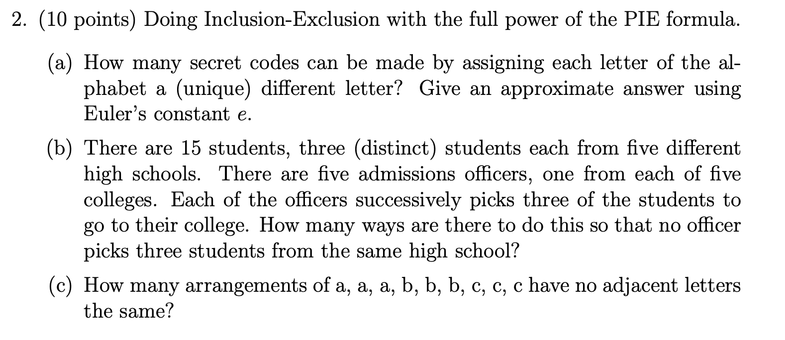 Inclusionexclusion Principle Examples With Solutions