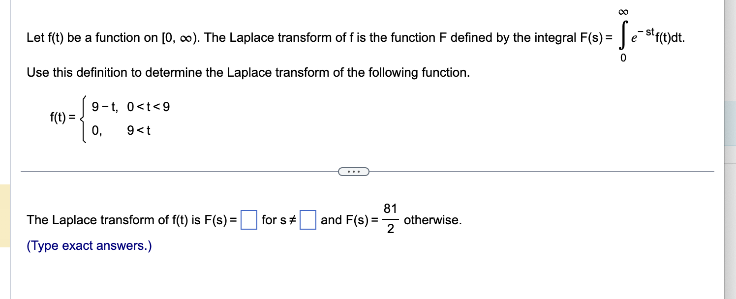 Solved Use this definition to determine the Laplace | Chegg.com