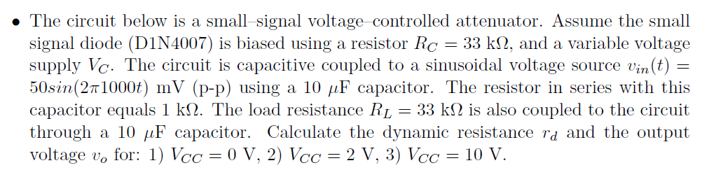 Solved • The circuit below is a small signal | Chegg.com