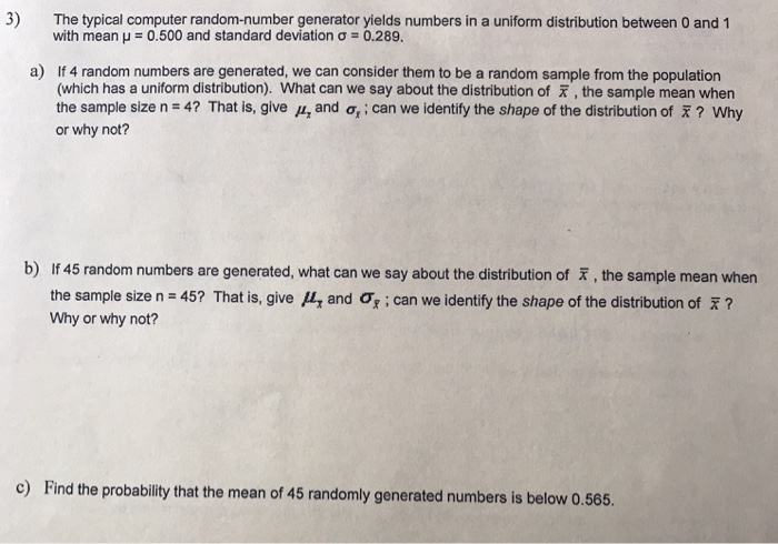 Solved 3) The typical computer random-number generator | Chegg.com