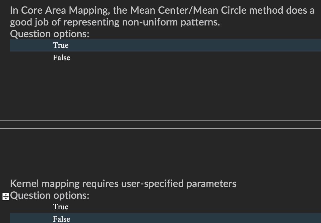 Solved In Core Area Mapping, the Mean Center/Mean Circle | Chegg.com