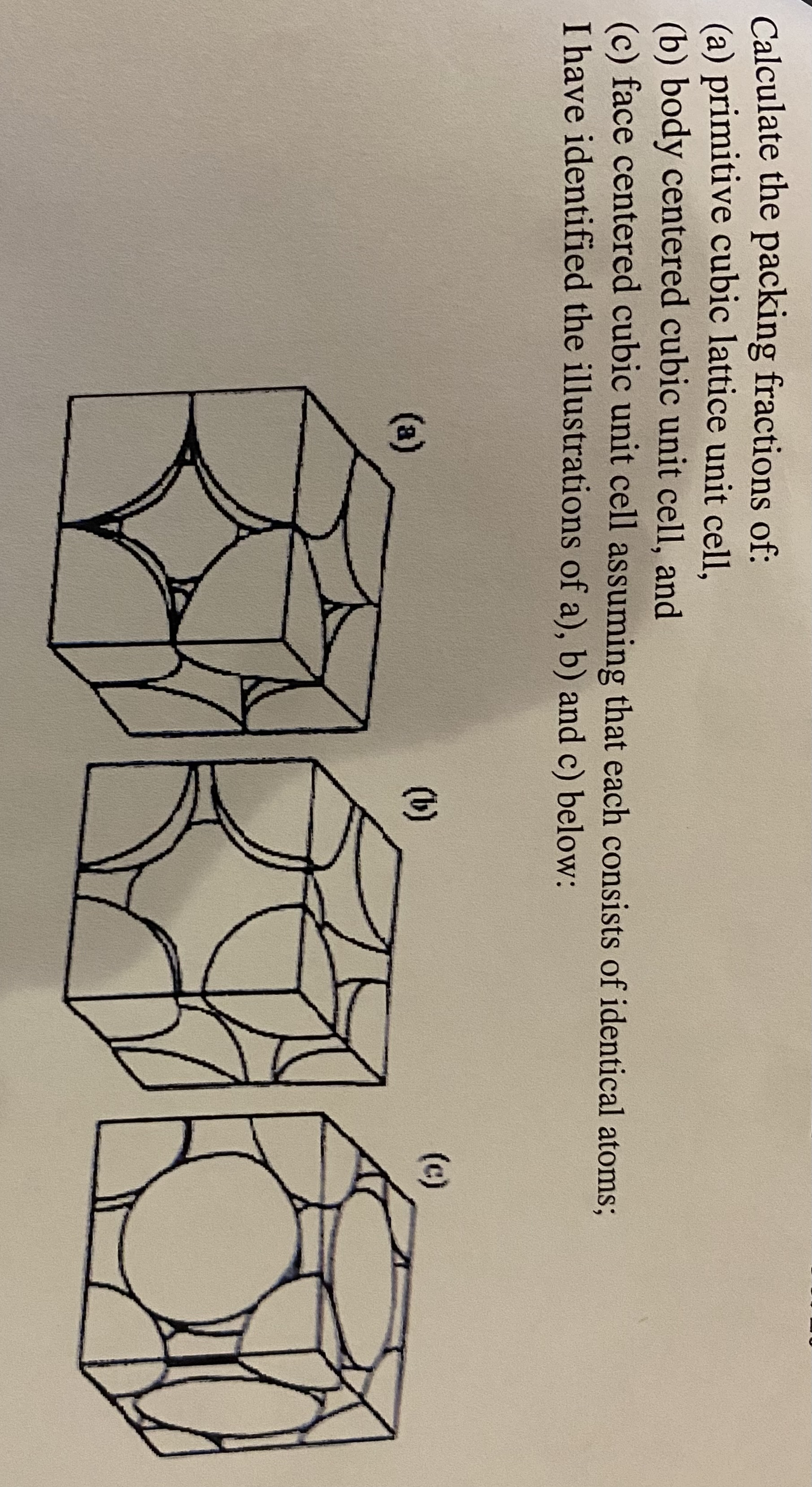 Solved Calculate the packing fractions of: (a) primitive | Chegg.com
