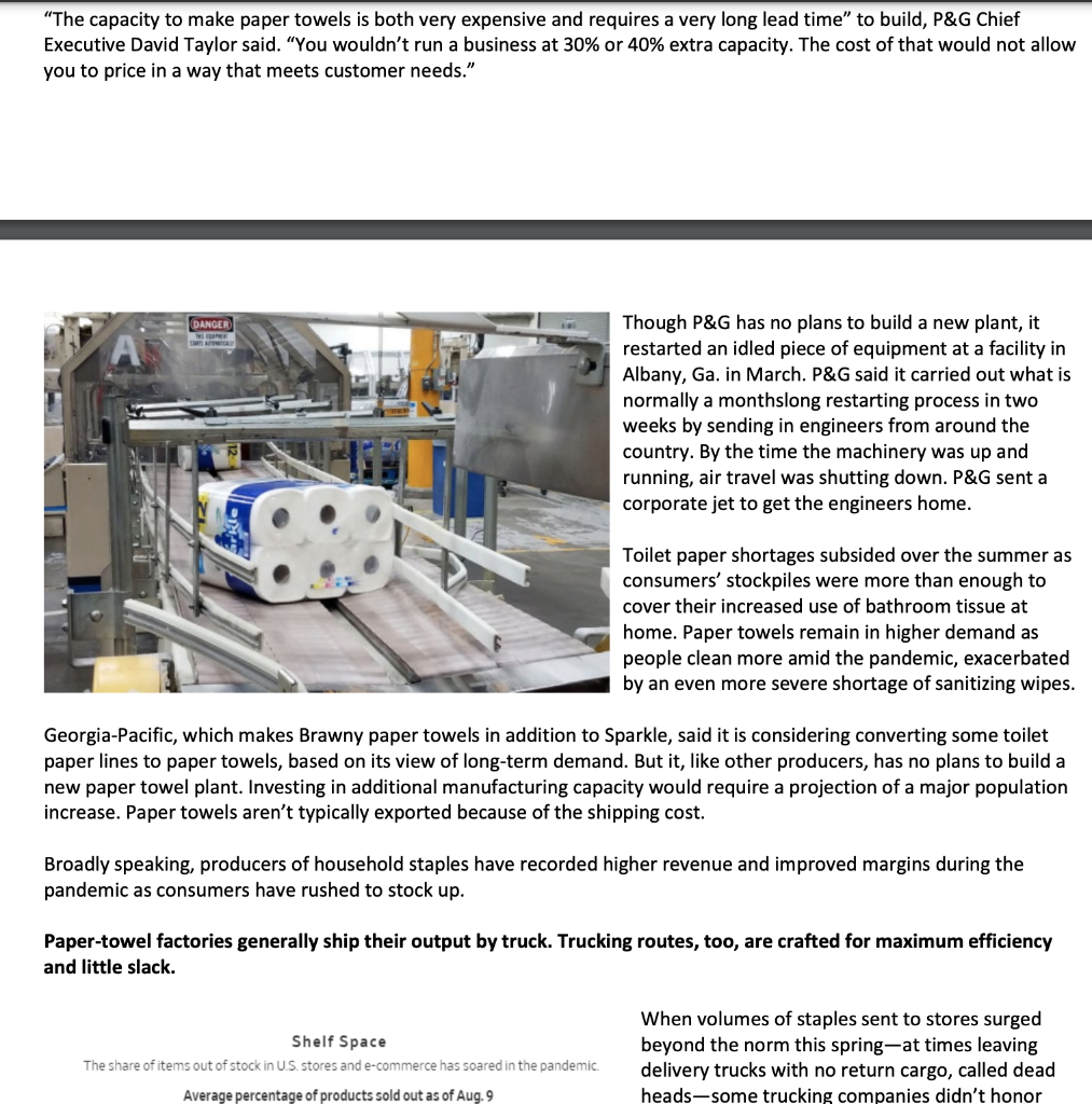 Why Are There Still Not Enough Paper Towels? Blame | Chegg.com