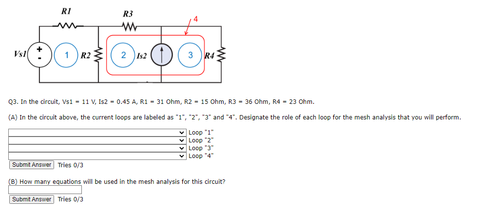 Solved Q3. In the circuit, Vs1 =11 V, Is 2=0.45 | Chegg.com