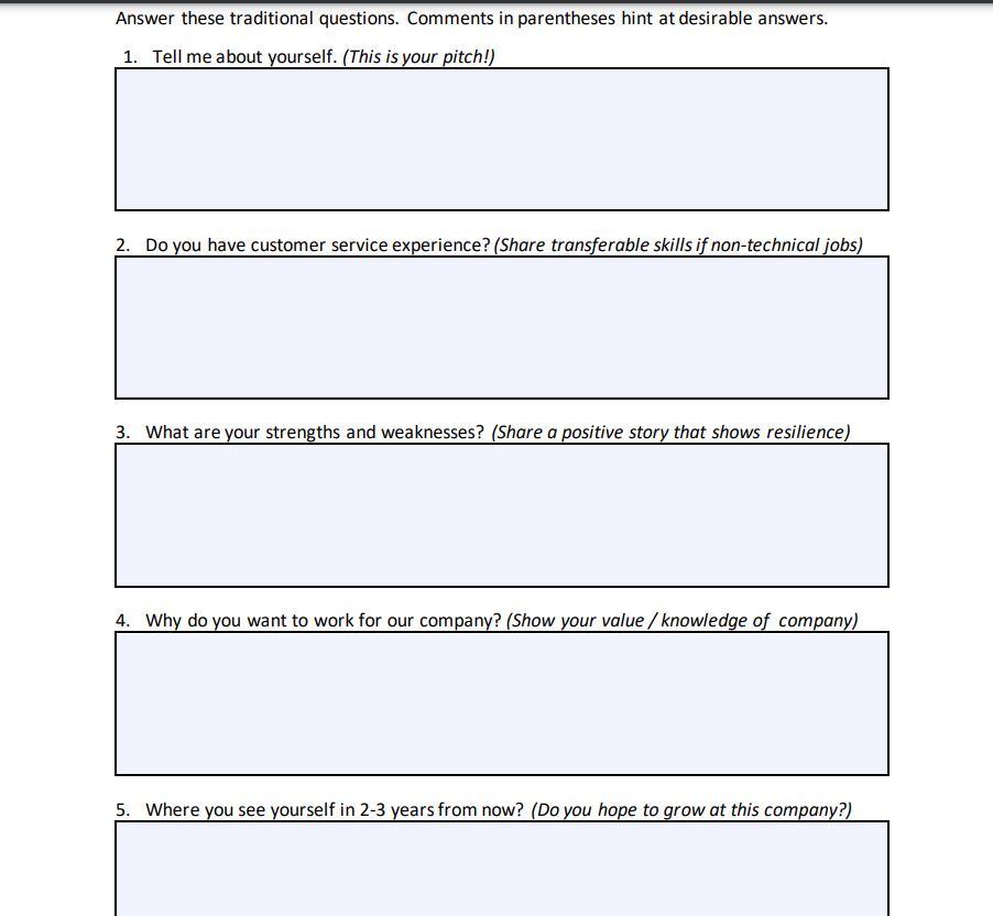 Solved Answer these traditional questions. Comments in | Chegg.com