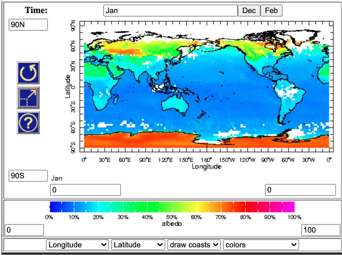 Solved Map that shows the reflected short wave radiation of | Chegg.com