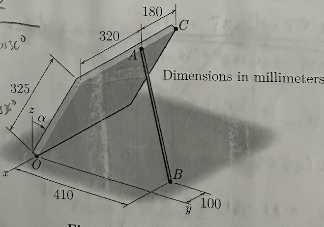 Solved Member AB is used to hold up a 325 mm×500 mm | Chegg.com
