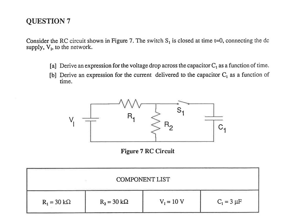 Solved QUESTION 7 ﻿Consider the RC circuit shown in Figure | Chegg.com