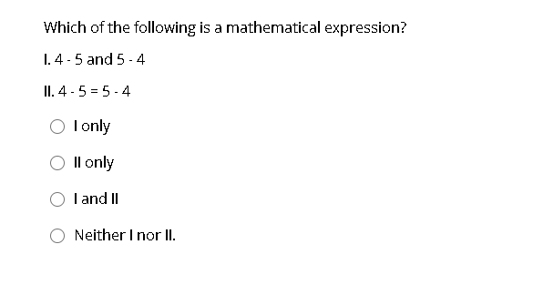 Solved Which of the following is a mathematical expression? | Chegg.com