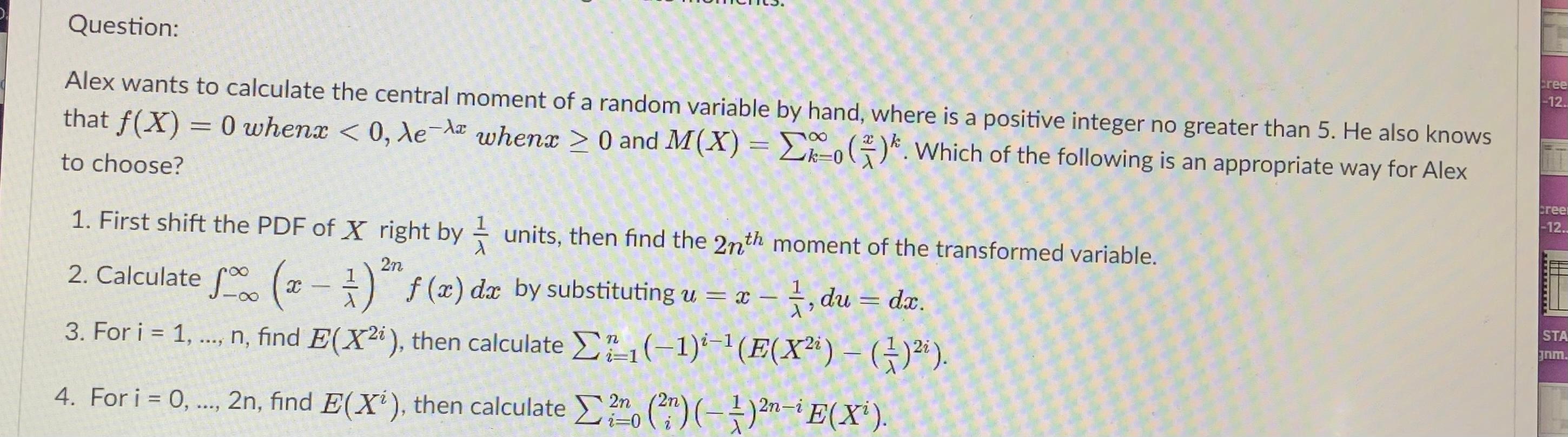 Question: Free -12. Alex wants to calculate the | Chegg.com