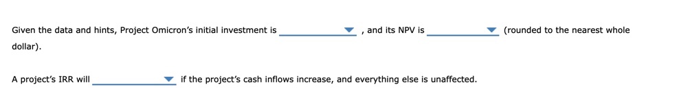 Solved The net present value (NPV) and internal rate of | Chegg.com