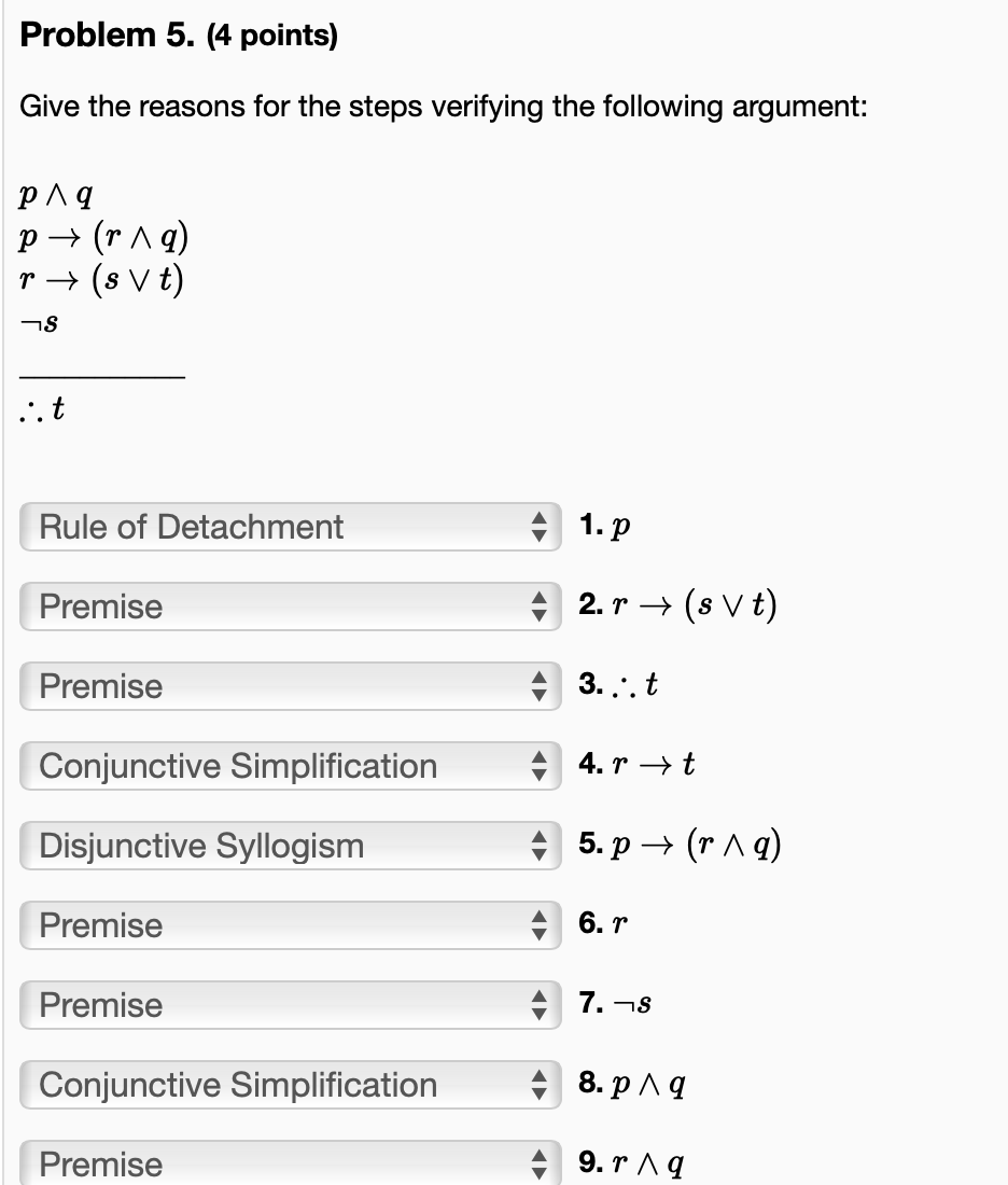 Solved Problem 5. (4 points)Give the reasons for the steps | Chegg.com Solved Problem 5. (4 points)Give the reasons for the steps | Chegg.com