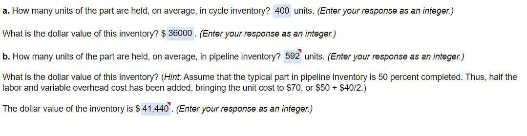 Solved A part is produced in lots of 1,000 units. It is | Chegg.com