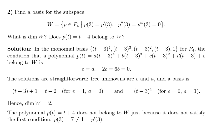 Solved Find a basis for the | Chegg.com