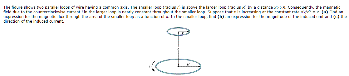 Solved The figure shows two parallel loops of wire having a | Chegg.com