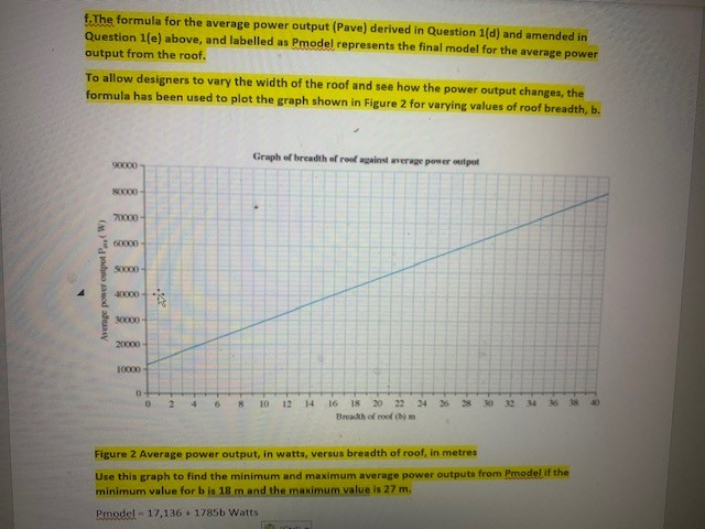 Solved f. The formula for the average power output (Pave) | Chegg.com