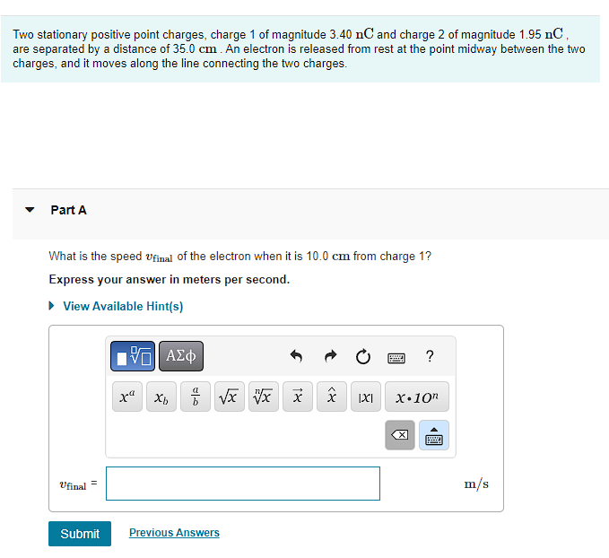 Solved Two stationary positive point charges, charge 1 of | Chegg.com