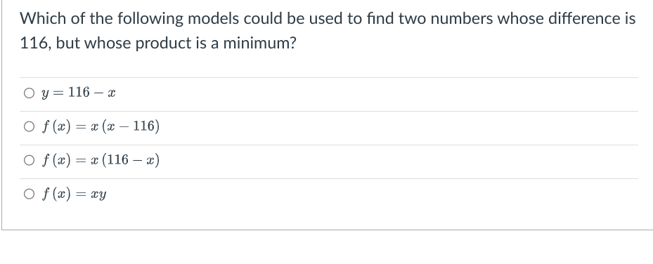 Solved Which of the following models could be used to find | Chegg.com