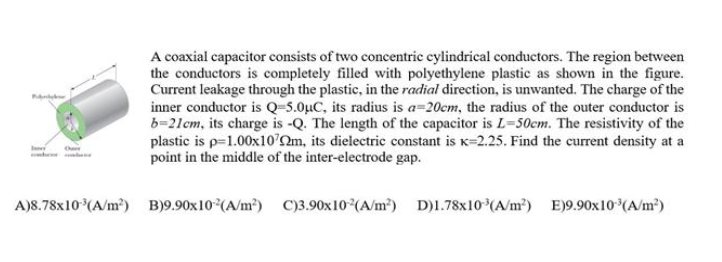 Solved A coaxial capacitor consists of two concentric | Chegg.com