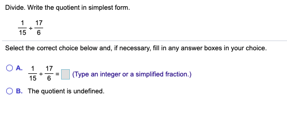 Solved Divide. Write the quotient in simplest form. -39 +40 | Chegg.com