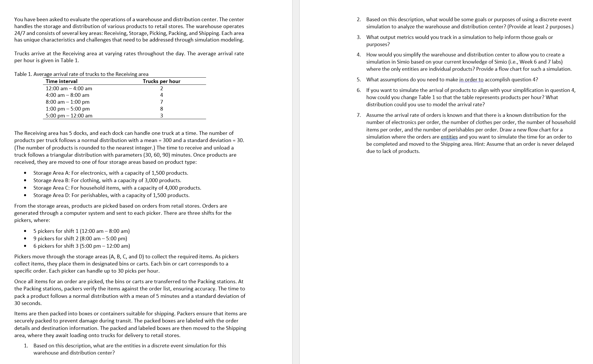 Solved YOU MUST USE SIMIO TO ANSWER THIS | Chegg.com