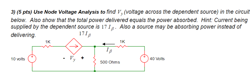 Solved (5 ﻿pts) ﻿Use Node Voltage Analysis to find | Chegg.com